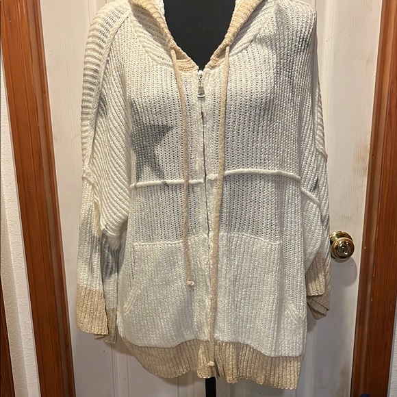 POL | Sweaters | Pol Star Cream And Tan Chunky Knit Cardigan With Full ...